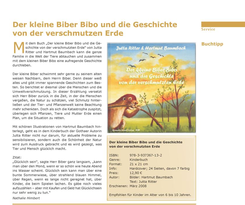 Der kleine Biber Bibo und die Geschichte von der verschmutzten Erde ...